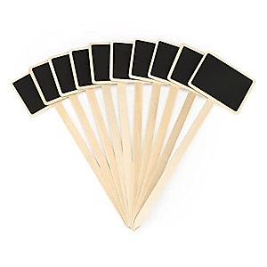 KINGLAKE GARDEN Wood Blackboard Plant Tags 20 Pack Wooden Garden Plant Markers Tag Labels