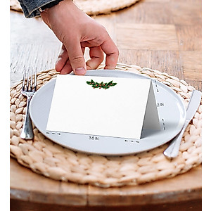 Christmas Place Cards (3.5 x 2 in) 25 pcs, Table Name Cards for Christmas Party, Seating Name Cards, Food Labels, Scored for Easy Folding, Christmas Party Supplies, Fiesta Party - SJK012