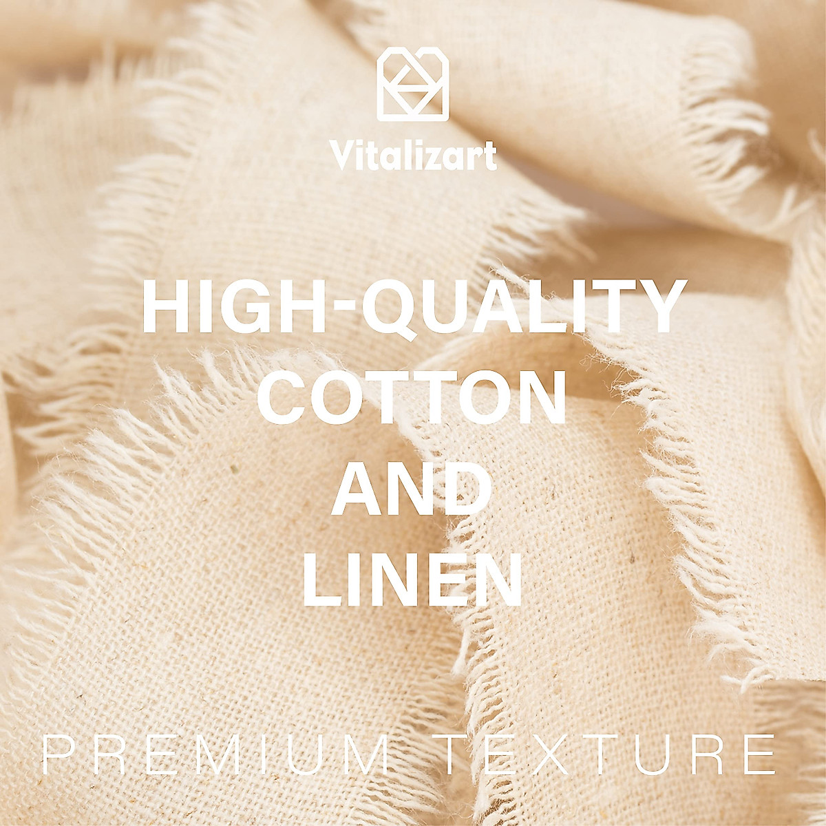 Vitalizart Cotton Ribbon Beige Nude 1-1/2 Inch Linen Ribbon Rustic Frayed Fringes for Gift Wrapping Wedding Invitations Bridal Bouquets Crafts 5 Yard