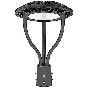 LED Post Top Light with Photocell Dusk to Dawn, 20W-30W-40W-60W Power Tunable,3CCT 3000K-4000K-5000K LED Circular Street Area Pole Light, for Courtyard Garden Street Lighting IP65 DLC&ETL Listed