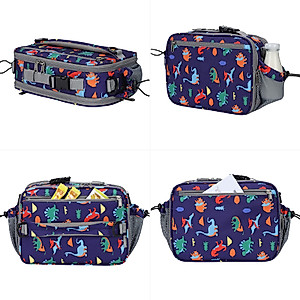 Maelstrom Lunch Box Kids,Expandable Kids Lunch Box,Insulated Lunch Bag for Kids,Lightweight Reusable Lunch Tote Bag for Boy/Girl,Suit for School/Picnic,9L,Dinosaur