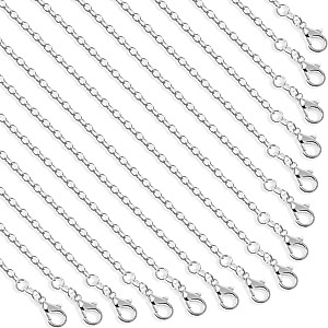 selizo 30 Pack Necklace Chains Bulk for Jewelry Making, Bulk Necklace Chains Silver Plated Cable Chains for Jewelry Making, 1.2 mm (18 Inches)