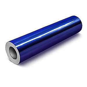 VViViD Chrome Blue Gloss DECO65 Permanent Adhesive Craft Vinyl Roll for Cricut, Silhouette & Cameo (100ft x 1ft Bulk Roll)