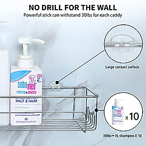 bathroom shower caddy Shower Organizer Shower Shelf Bathroom Caddy Bathroom Storage Shelf For Hanging Shower Sponge and Razor, Shampoo Holder Kitchen Spice Organizer, 304 Stainless Steel, No Drill