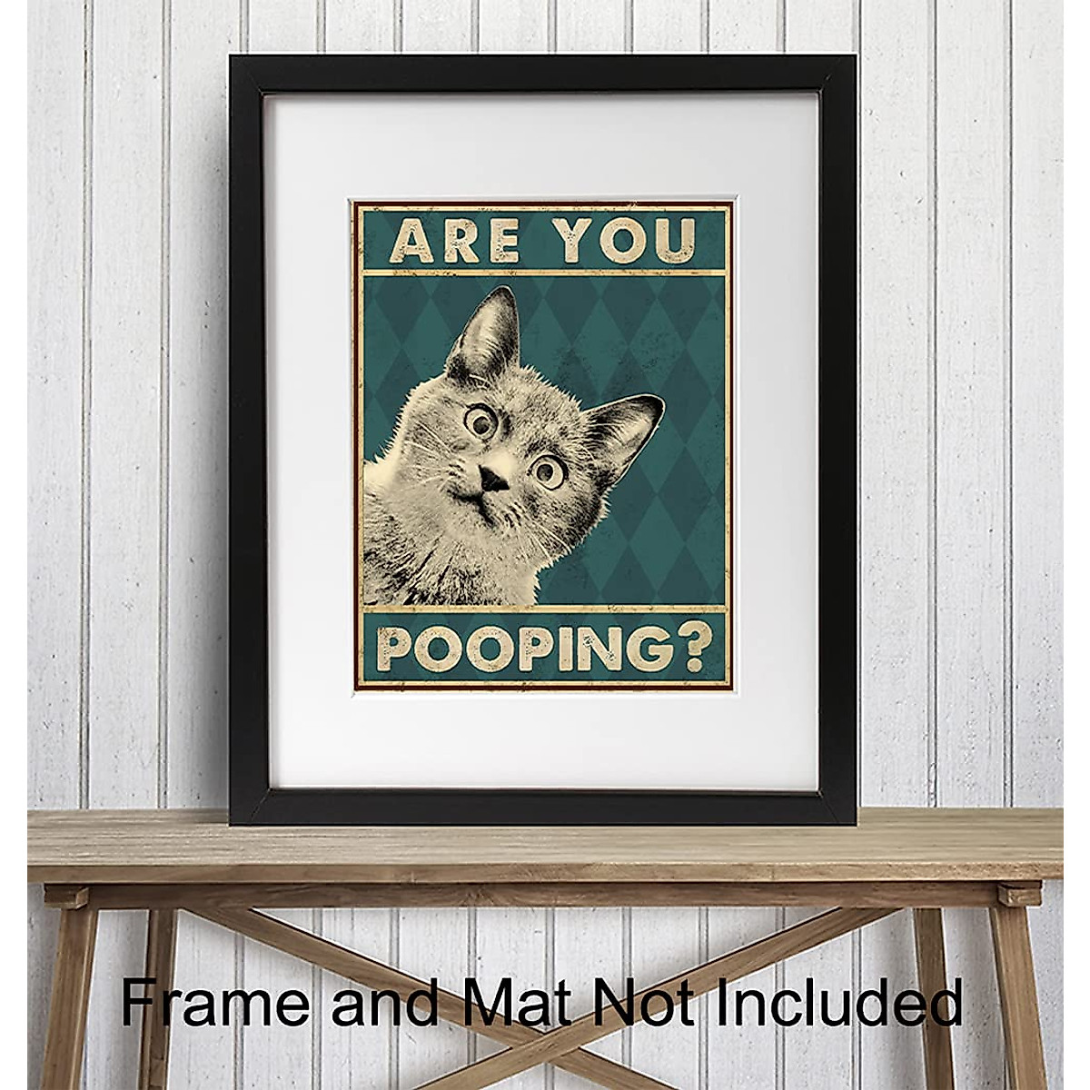 Funny Cat Bathroom Decor - Bathroom Wall Decor - Guest Bathroom Wall Art Pictures for Women, Men, Kids - Modern Bath Accessories - Cute Restroom Sign - Powder Room Decorations - Butt Napkins Poster