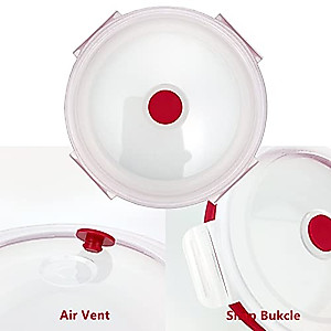 CARTINTS Reusable Collapsible Bowls for Camping, Silicone Food Grade Storage Containers, Silicone Lunch Containers for Microwave, Freeze or Store, Leakproof, Set of 4,Red