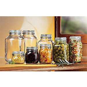 Bormioli Rocco Fido Clear Glass 5 Piece Canning Jar Set