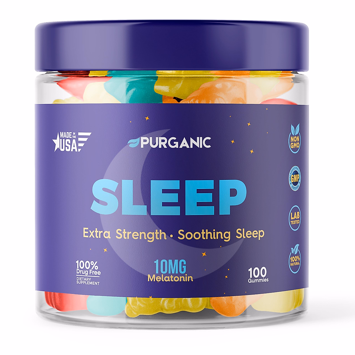 Purganic Melatonin Gummies for Sleep - 100ct