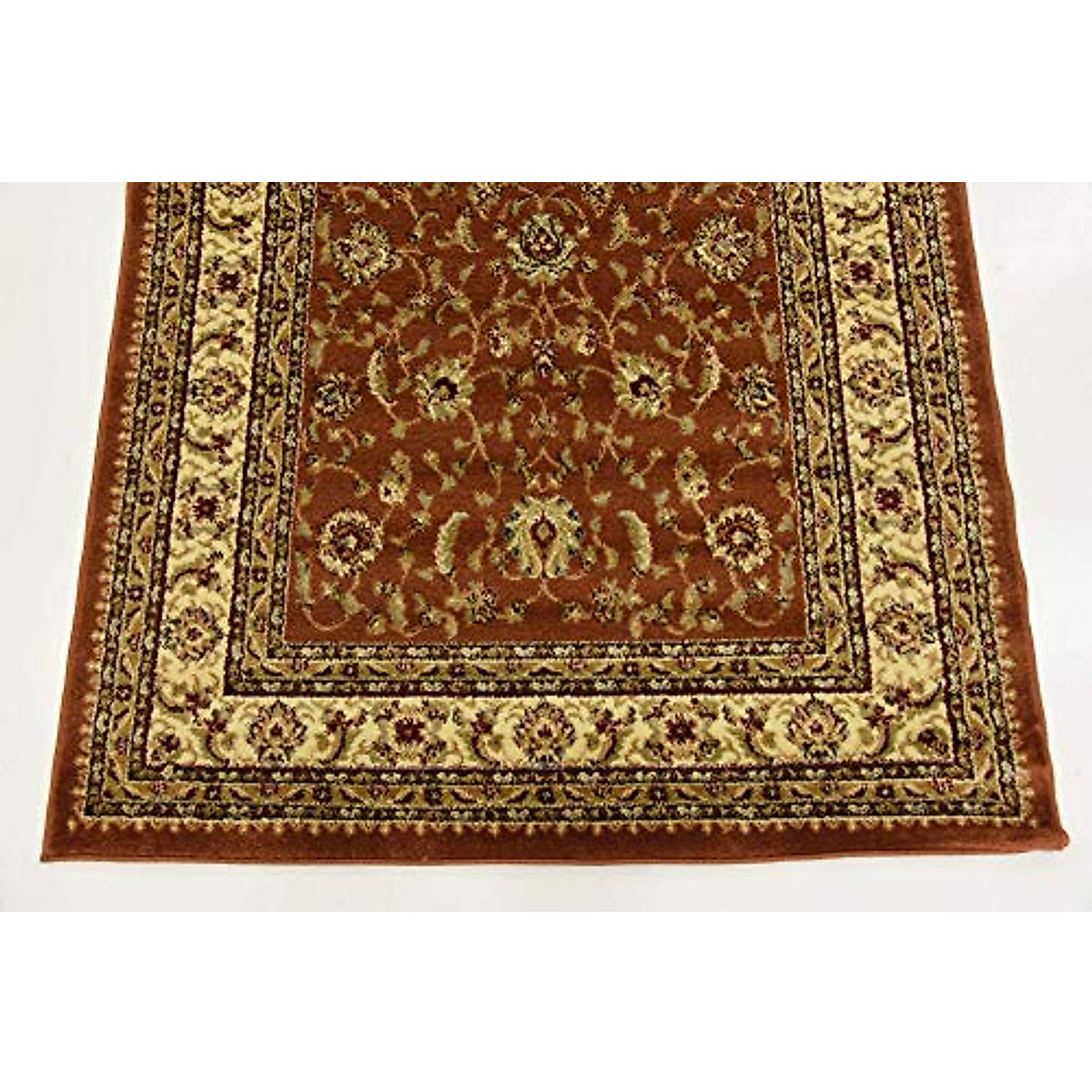 Unique Loom Voyage Collection Traditional Oriental Classic Intricate Design Area Rug, 4 ft 0 in x 4 ft 0 in, Terracotta/Ivory