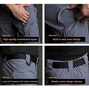 BIYLACLESEN Hiking Pants Mens Quick Dry Pants Mens Work Pants Breathable Pants Tactical Pants Tactical Army Pants Khaki Pants Mens Zipper Pockets