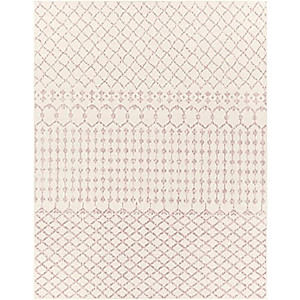 Hauteloom Glentana Moroccan Farmhouse Traditional Trellis Living Room Bedroom Area Rug - Bohemian Aztec Tribal Carpet - Light Pink, Beige, Cream, Blush - 5'3" x 7'3" (5x7)