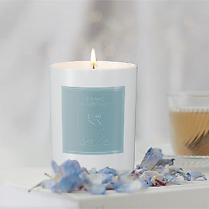 ESNA HOME Leblanc Mount Fuji Luxury Aromatherapy Scented Candles | Essential Oil All Natural Soy Candles Meditation Gifts for Women | 8.8oz 50 Hours Votive White Candle | Decor for Home Scented