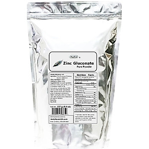 NuSci Zinc Gluconate Powder Pure Supports Enzyme Functions (2270 Grams (5.0 lb)