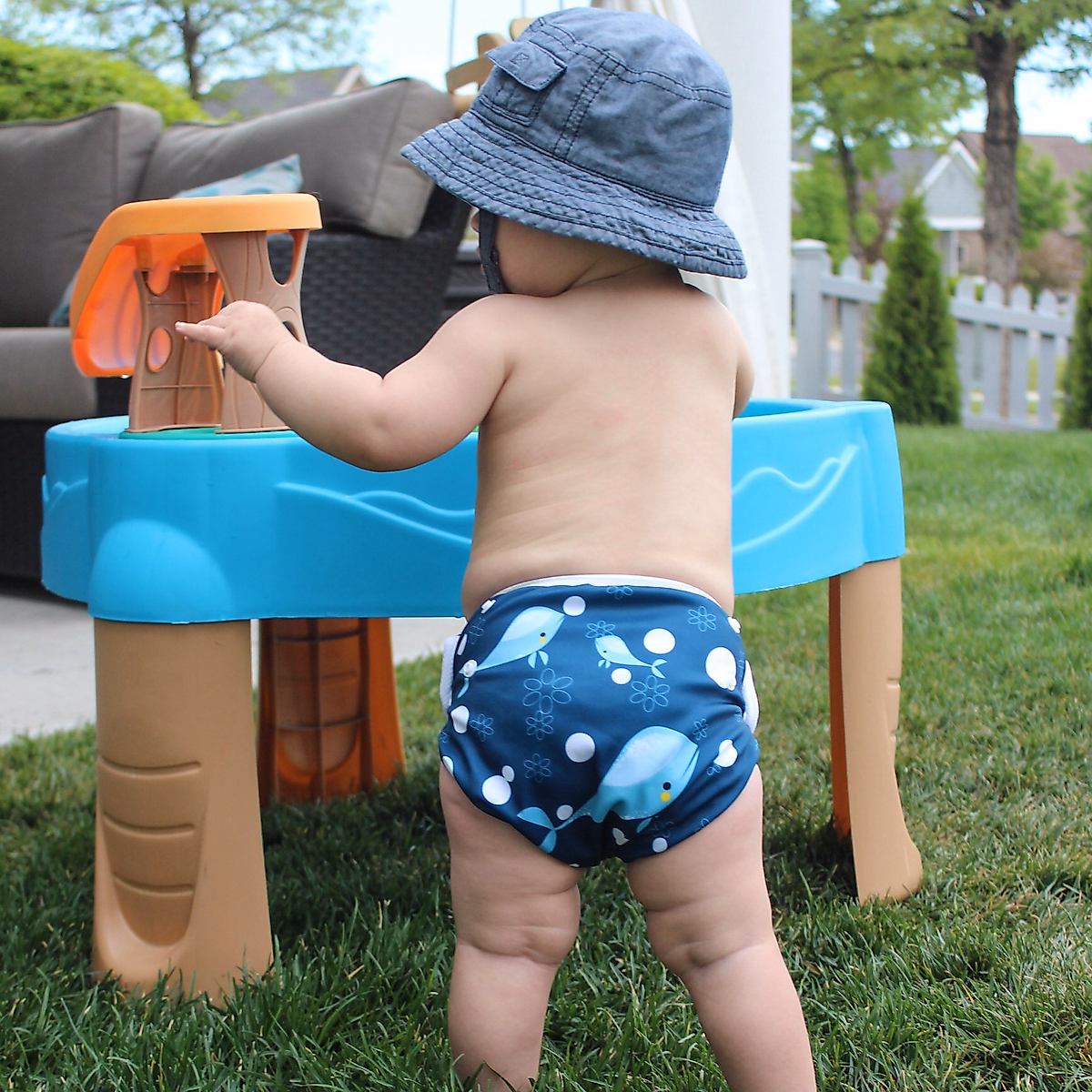 ALVABABY Swim Diapers 2pcs Reusable Adjustable & Washalbe for Boys & Girls 0-2 Years Baby Boy DYK13-14