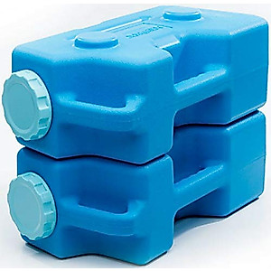 AquaBrick Emergency Water Storage Containers w Ventless Spigot Cap, Portable Stackable Water Storage Containers 3Gal, Long Term Food Storage Containers 20lbs, Outdoor Beverage Dispenser, 2 PK + Spigot