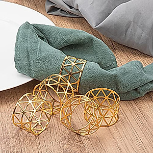 12PCS – Napkin Rings, Gold Napkin Rings Set of 12, Holiday Napkin Holders for Dining, Anniversary, Birthday, Christmas, Easter, Fall, Halloween, Thanksgiving, Party of Table Setting