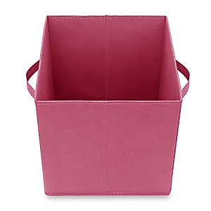Casafield Set of 12 Collapsible Fabric Cube Storage Bins, Hot Pink - 11" Foldable Cloth Baskets for Shelves, Cubby Organizers & More