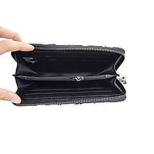 Lost Queen Gothic Skeleton Ribcage Glow in the Dark Zip Around Wallet