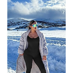 OQQ Women's Yoga Ribbed One Piece Workout Short Sleeve Top Exercise JumpSuit, Black, Small