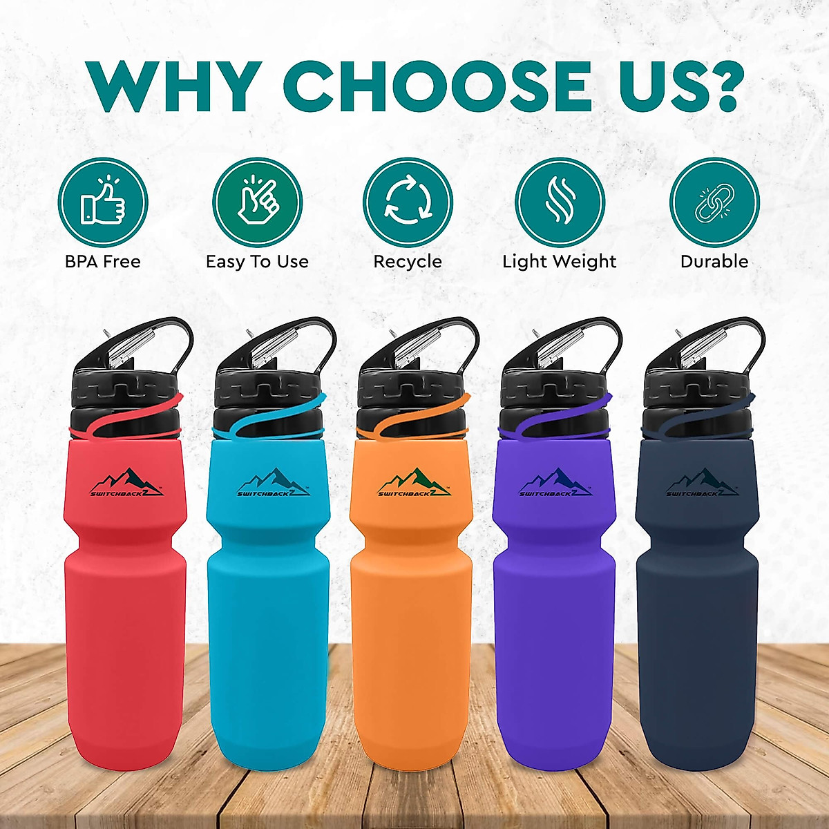 Collapsible Water Bottles (25 Oz) - Leakproof Foldable Water Bottle w/ Foldable Straw & Cleaner - BPA Free Lightweight Water Bottles - Ideal Sports Water Bottle for Camping, Traveling & More (Orange)