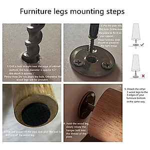 WEICHUAN Round Solid Wood Replacement Sofa Couch Chair Ottoman Loveseat Coffee Table Cabinet Furniture Wood Legs(8" Straight Set of 4)