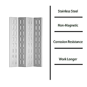Damile Stainless Steel Grill Heat Plates Heat Shield Burner Cover Flame Tamer, Vaporizer Plate BBQ Gas Grill Replacement Parts for Solaire 27XL Grills, 15”x 10”x 1 5/16”, 2-Pack