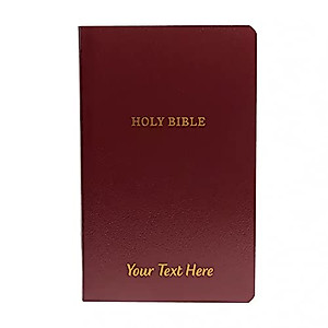Personalized Bible with Custom Name or Text, KJV, King James Version, Gift Edition Faux Leather, Burgundy