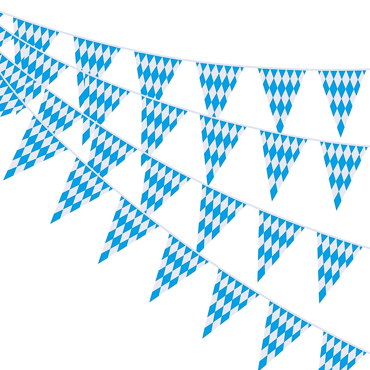 Ahfulife 39 Feet Oktoberfest Flag Banner for Oktoberfest Decorations, 1 pack Oktoberfest Bavarian Pennant Banner with 30pcs Flags for German Oktoberfest Themed Party Decorations(39 feet, 7.8"x11")