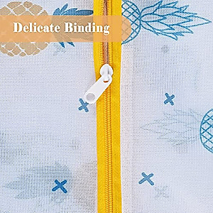 Yonchic Mesh Laundry Bag, Durable Laundry Bags with Premium Zipper, 5-Piece Washing Machine Wash Bags for Delicates Blouse, Hosiery, Baby Clothes, Travel Organization Bag (Pineapple)