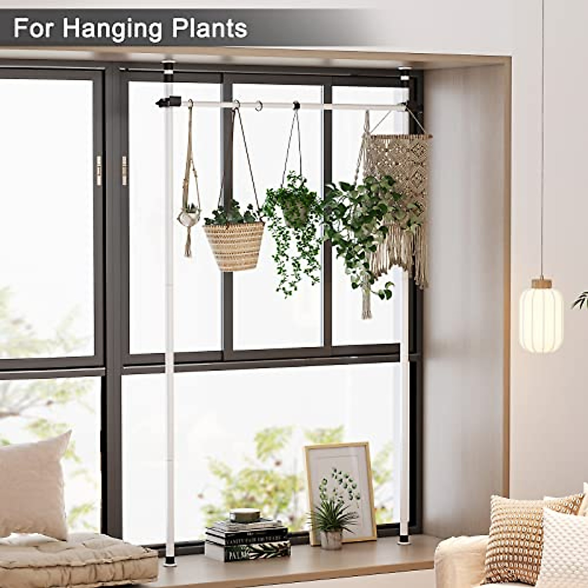 Clothing Racks for Hanging Clothes,Heavy Duty Clothes Rack,Garment Rack,Adjustable Closet Rods for Hanging Clothes,Portable Closets for Hanging Clothes,Double Clothing Rack White,Tension Rod