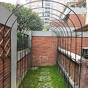 7.2/7.5ft Garden Arch Arbour Plant Support Archway Rose Arches Frame Strong Stable Wedding Arch Free Standing 3.9-9.8ft Wide Metal Trellis Arbor,Strong Weather Resistant Assemble Freely (Color : Gree