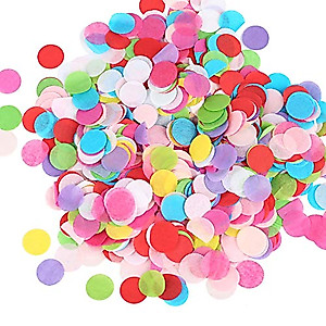 Battife 25000 Pieces Colorful Tissue Paper Confetti 1inch Large Bag Round Confetti for Wedding Birthday Party Celebrations, Multicolor 8.8oz