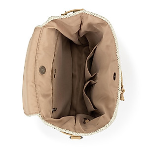 The Sak Sayulita Backpack in Leather, Adjustable, Removable Straps, Natural Medallion