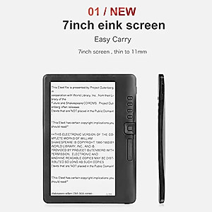 DAUERHAFT Portable E Reader, 380MHz Speed Protective Case Button Operation HD 800x480 E Reader Devices for TXT for EPUB for PDF(#1)