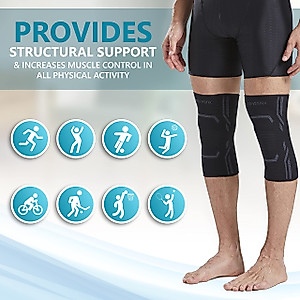 Knee Compression Sleeve for Men and Women (2 Pack), Knee Support Brace for Running and Work out (Medium)