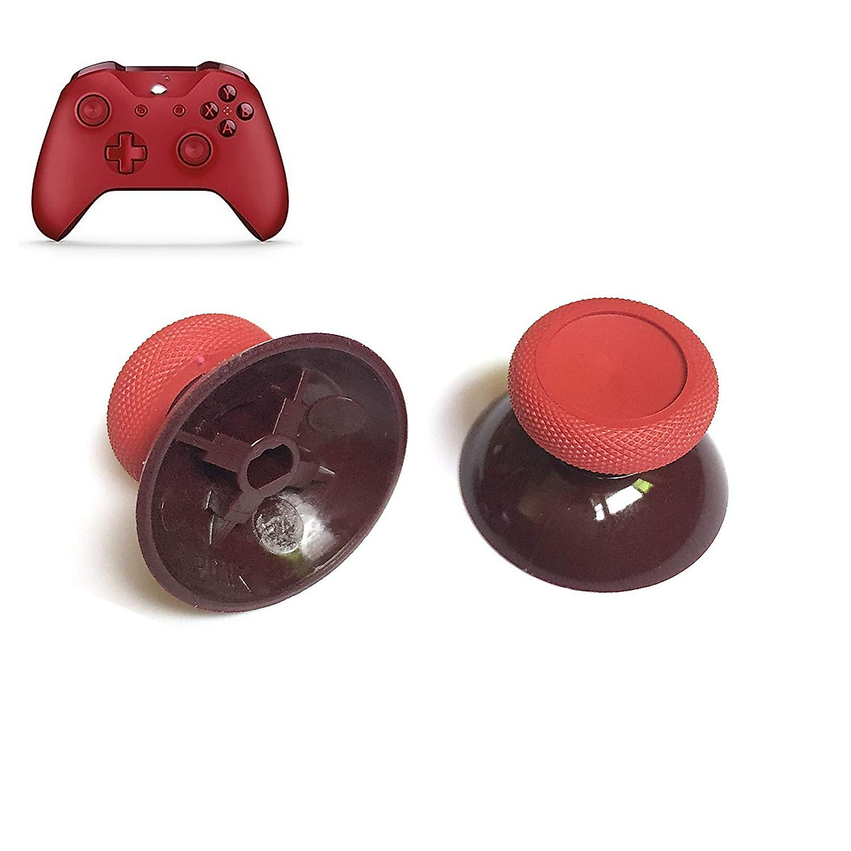 3D Analog Joystick Grip Cap Thumb Stick Grip Cap Thumbstick Replacement for Xbox One Slim Xbox One X Xbox One Elite PS4 Controller (Red)