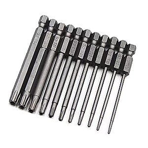 aiyun 11-Piece Torx Security Bit Set, S2 Steel Magnetic Security Screwdriver Set 3 Inch Star Screwdriver for Shark Vacuum T6-T40 (75mm Length)