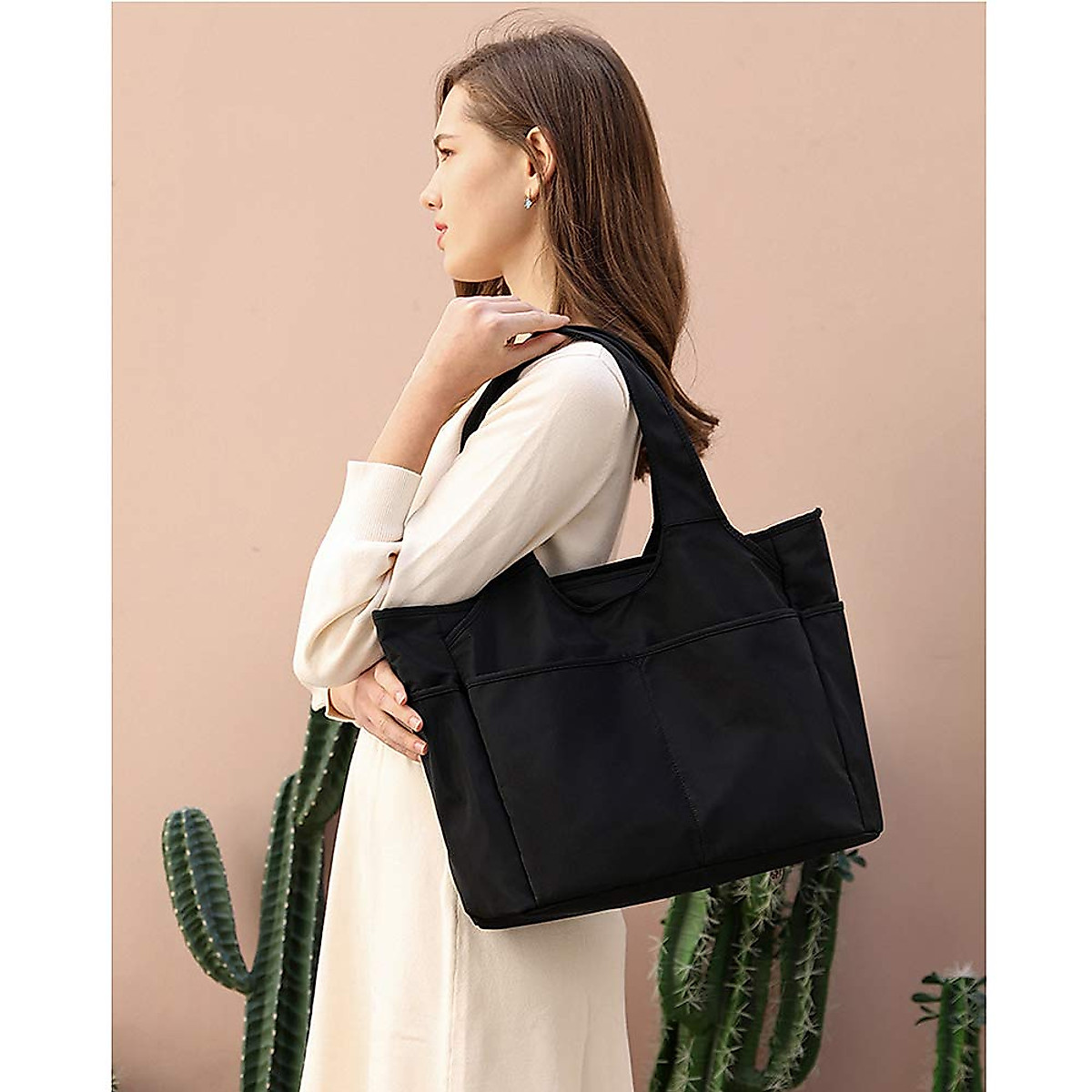 MINTEGRA Nylon Large Tote for Women Waterproof Shoulder Handbag Fashion Work Bag Functional Clinical Bag