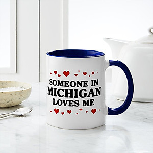 CafePress Loves Me In Michigan Mug Ceramic Coffee Mug, Tea Cup 11 oz
