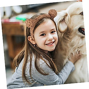 FUNOMOCYA 6pcs Cute Bear Ears Headband Bear Ears Head Bands Cute Headbands Face Washing Hair Hoops Cartoon Resin Issue Card Fluffy Hair Hoops Bear Ears Headdress Lovely Headdress