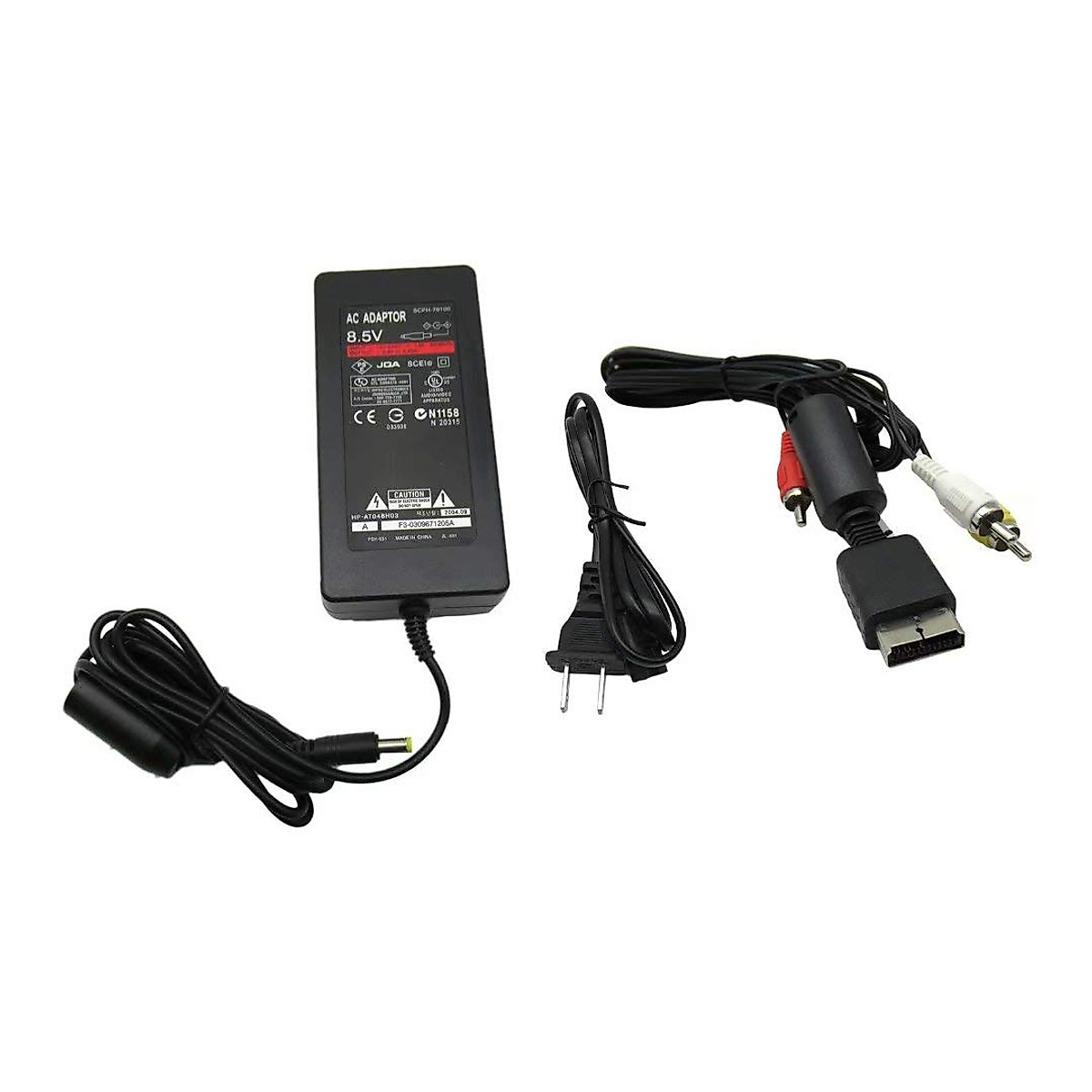 Vicue AC Adapter Power Supply 8.5v SCPH-70100 +AV Cable for Slim Ps2 Playstation 2 PS2