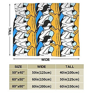 Funny Don.ald Duck Blankets Fleece Blanket Super Soft Plush Throw Blanket 60"X50" Cozy Fuzzy Bed Blankets Microfiber Flannel Blankets for Couch, Bed, Sofa