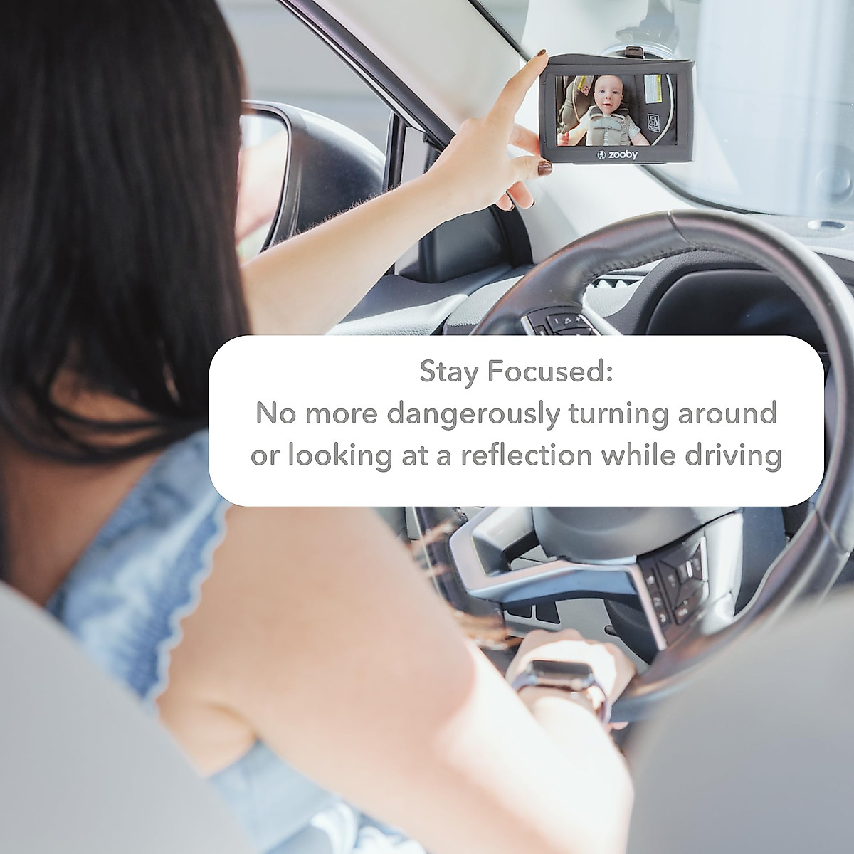 zooby Car Baby Monitor Helps Reduce Distracted Driving! Our Cuddly Plush Monitor That Babies Love Serves as a Soothing Companion for Baby so You Can Drive with Complete Peace of Mind - Bailey Bunny