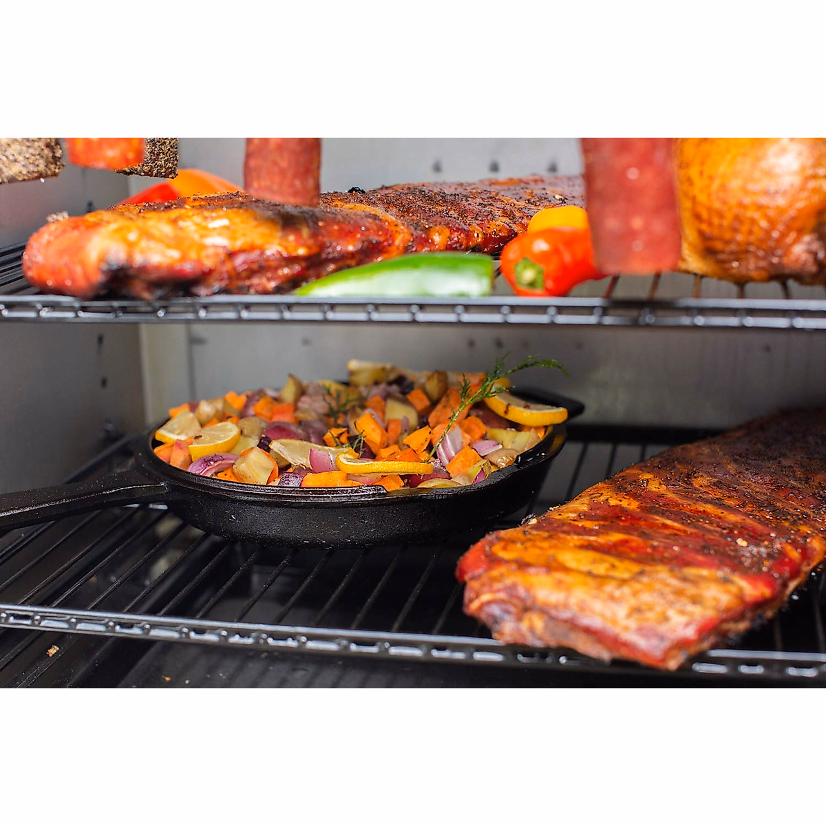 Pit Boss 14” Cast Iron Deep Skillet w/ Lid, Black