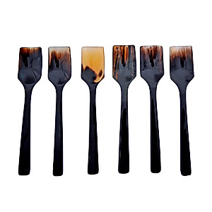 Marycrafts Set of 6 Long Buffalo Horn Caviar Mustard Jam Spoons