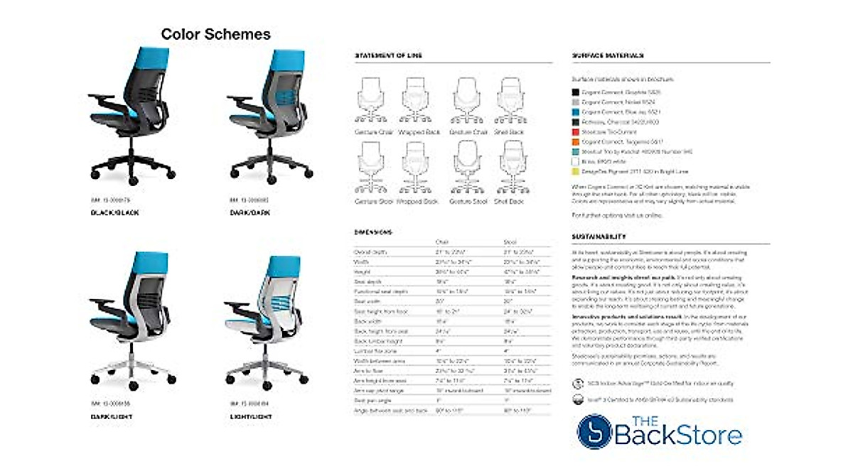Steelcase Gesture Office Chair with Leather & Headrest | Ergonomic Comfort
