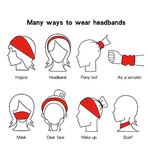 Jesries Headbands for Women Non Slip Turban Hair Wrap Elastic Hair Bands Workout Running Headwrap Sweat Yoga Head Bands for Girls