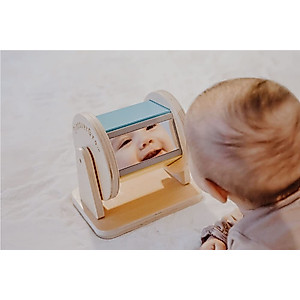 DISCOVERGRO Montessori Wooden Rainbow Spinning Toy Drum | Montessori Baby Toy 3 Months - 2 Years Old + | Educational Toys for Early Development | Baby Montessori Toys