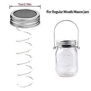 Cynzia 30LED Solar Mason Jar Lights, 8 Pack Jar Lid String Lights (No Jars), Waterproof Fairy Firefly Light for Garden, Patio, Outdoor, Yard, Lawn Decor(Cool White)