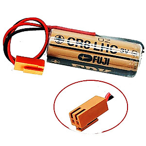 BAOBUTE 2Pcs 2600mAh CR8.LHC 17450 Battery for Fuji Battery Memory Backup Power Source Water Meters Battery with Brown Plug, 17*45 mm